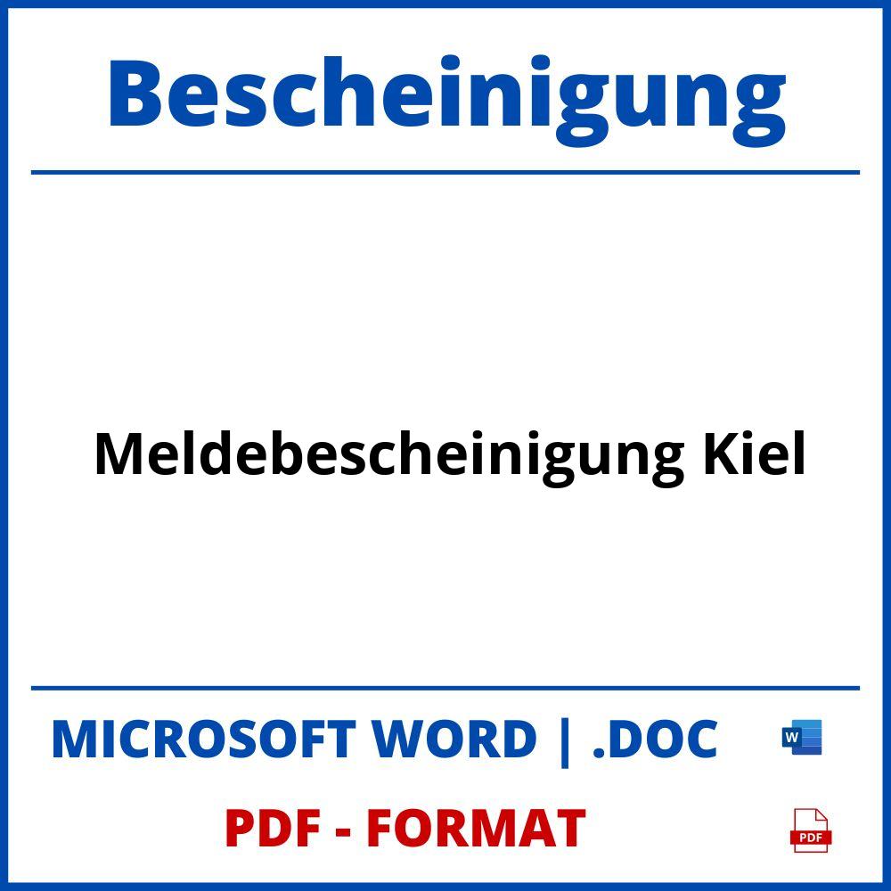 Meldebescheinigung Kiel WORD PDF